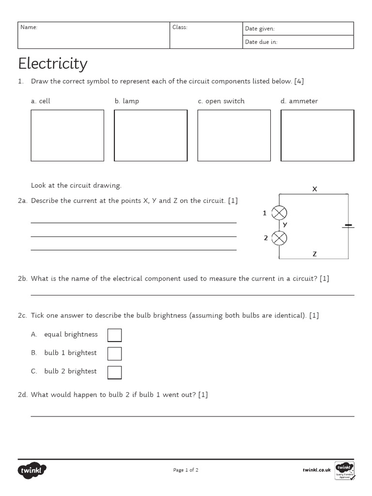 Current Electricity Sheet 2 | PDF | Voltage | Electric Current