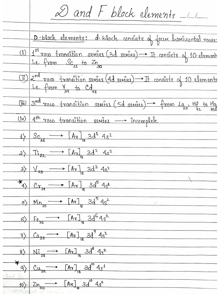 D and F Block Elements-20251006 | PDF