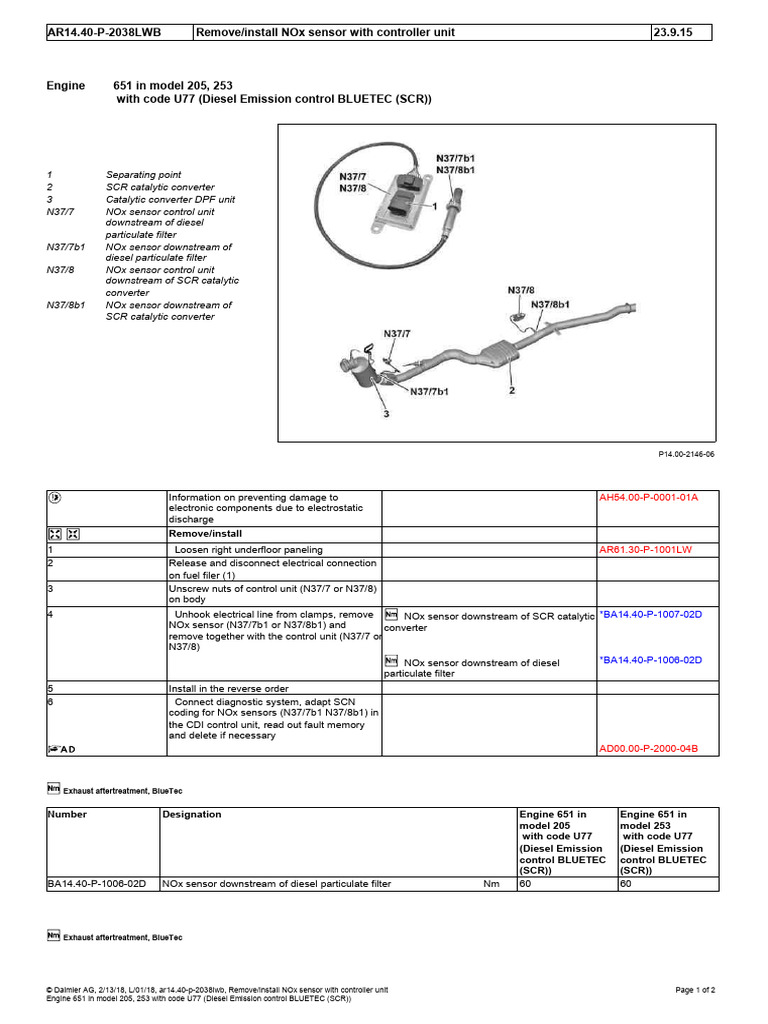Remove Install NOx Sensor With Controller Unit | PDF | N Ox | Propulsion