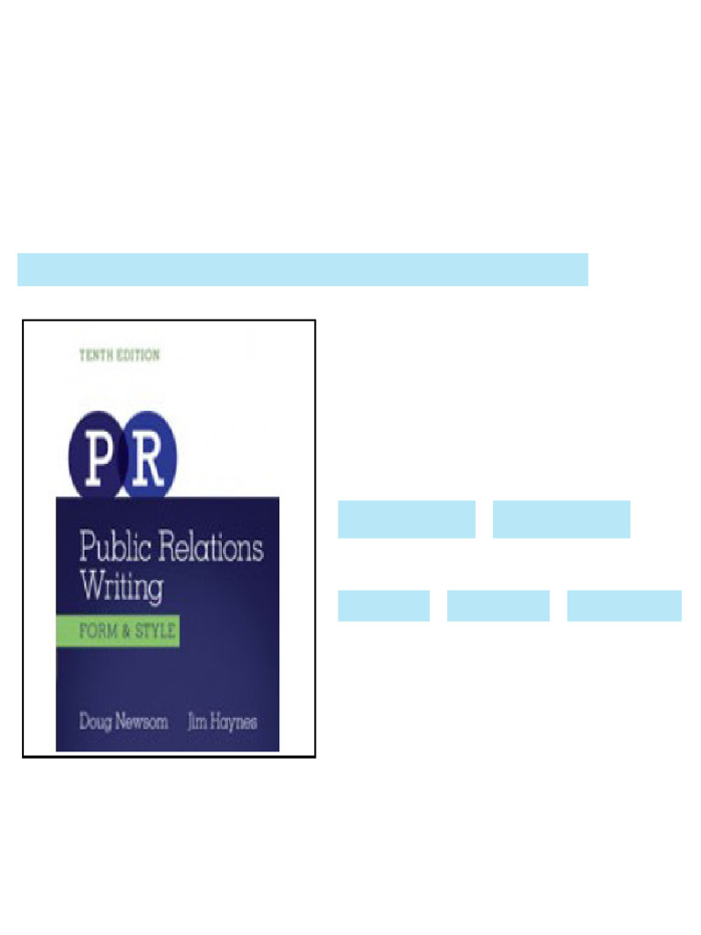 Solution Manual for Public Relations Writing Form & Style, 10th Edition ...