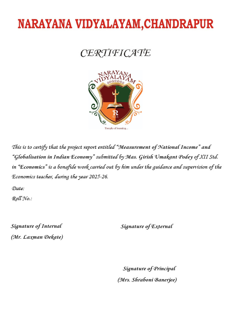 Economics Certificate.pdf Designed by Canva | PDF