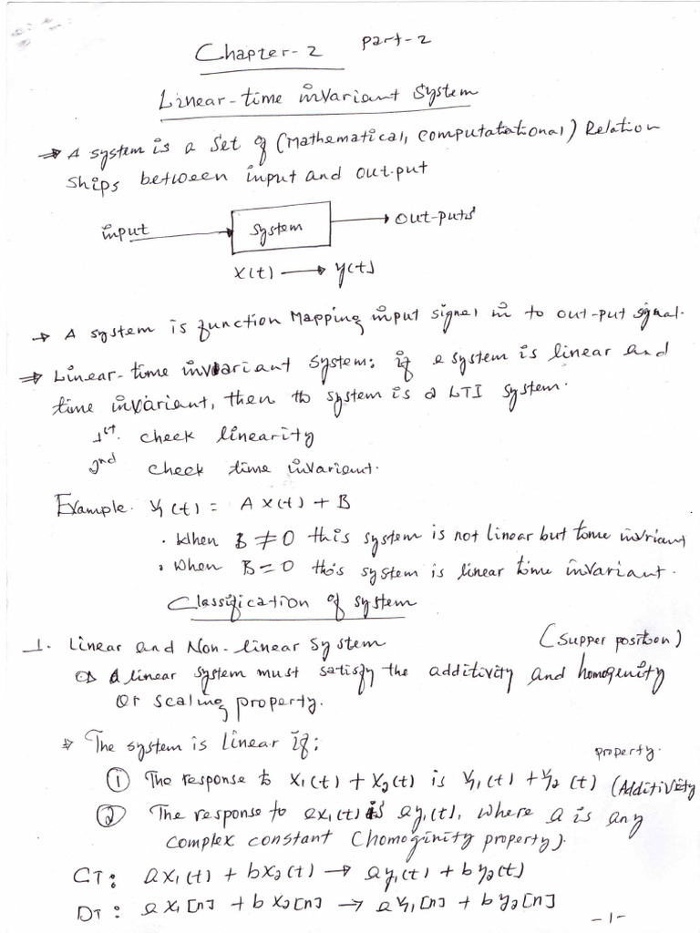 Signal and System Analysis Chapter 1 & 2 | PDF