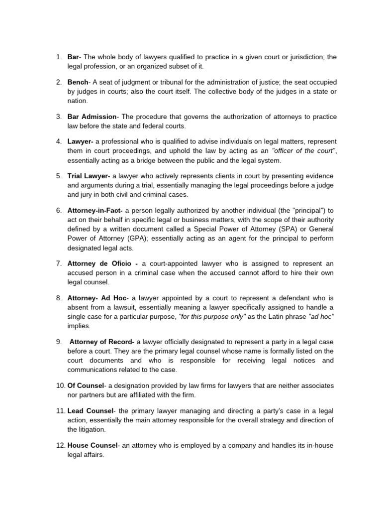 Legal Terms and Definitions Explained | PDF | Lawyer | Amicus Curiae
