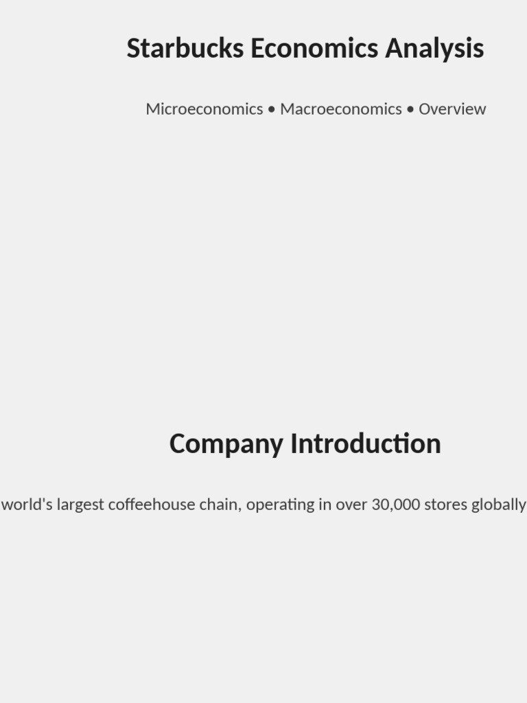 Starbucks Economics Analysis Overview | PDF