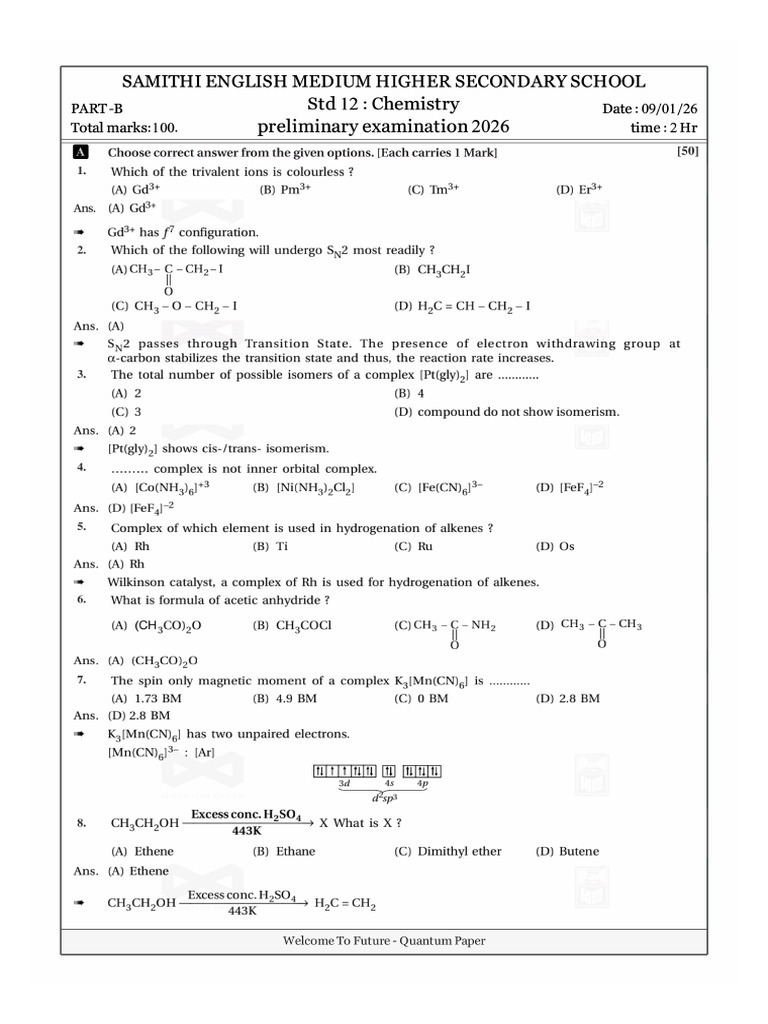Preliminaryexamination2026 D09 Jan 2026 B | PDF