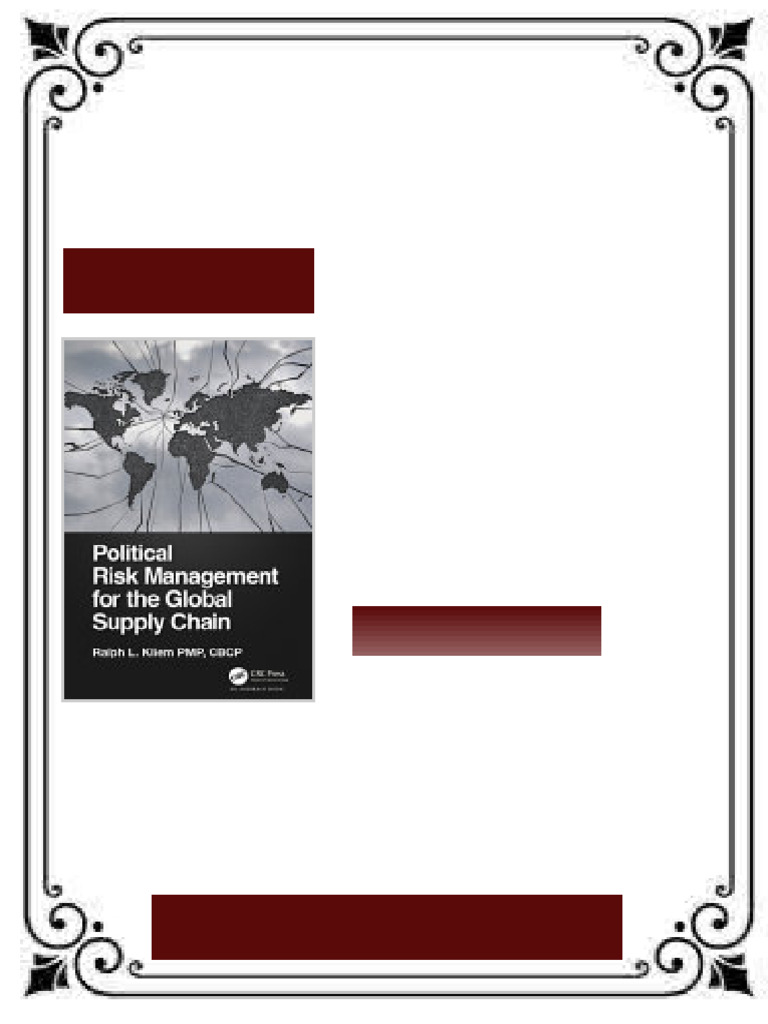 Political Risk Management for the Global Supply Chain 1st Edition Kliem ...