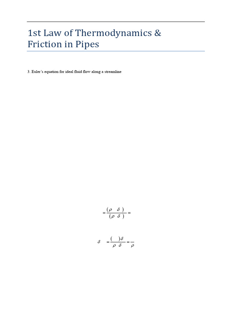 CE2134 (note) 4. 1st Law of Thermodynamics & Friction in Pipes | PDF ...