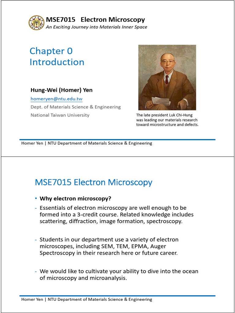 Chapter 0 Introduction | PDF | Electron Microscope | Microscope
