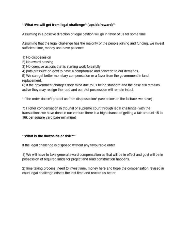 Legal Challenge Option | PDF