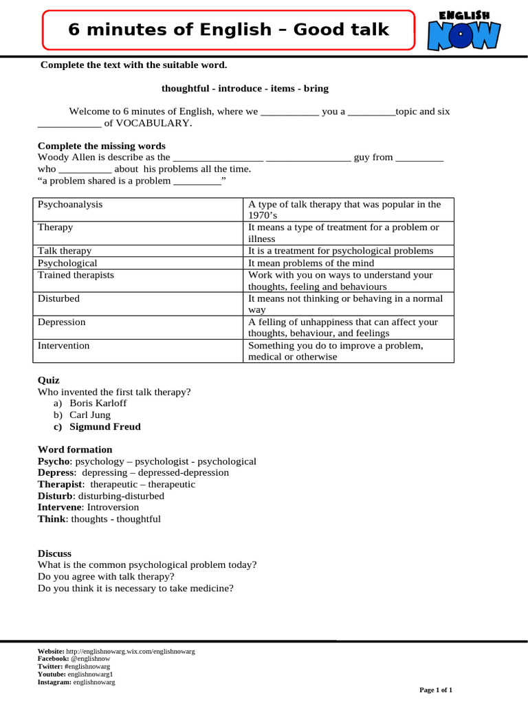 6 Minutes of English - GOOD TALK | PDF