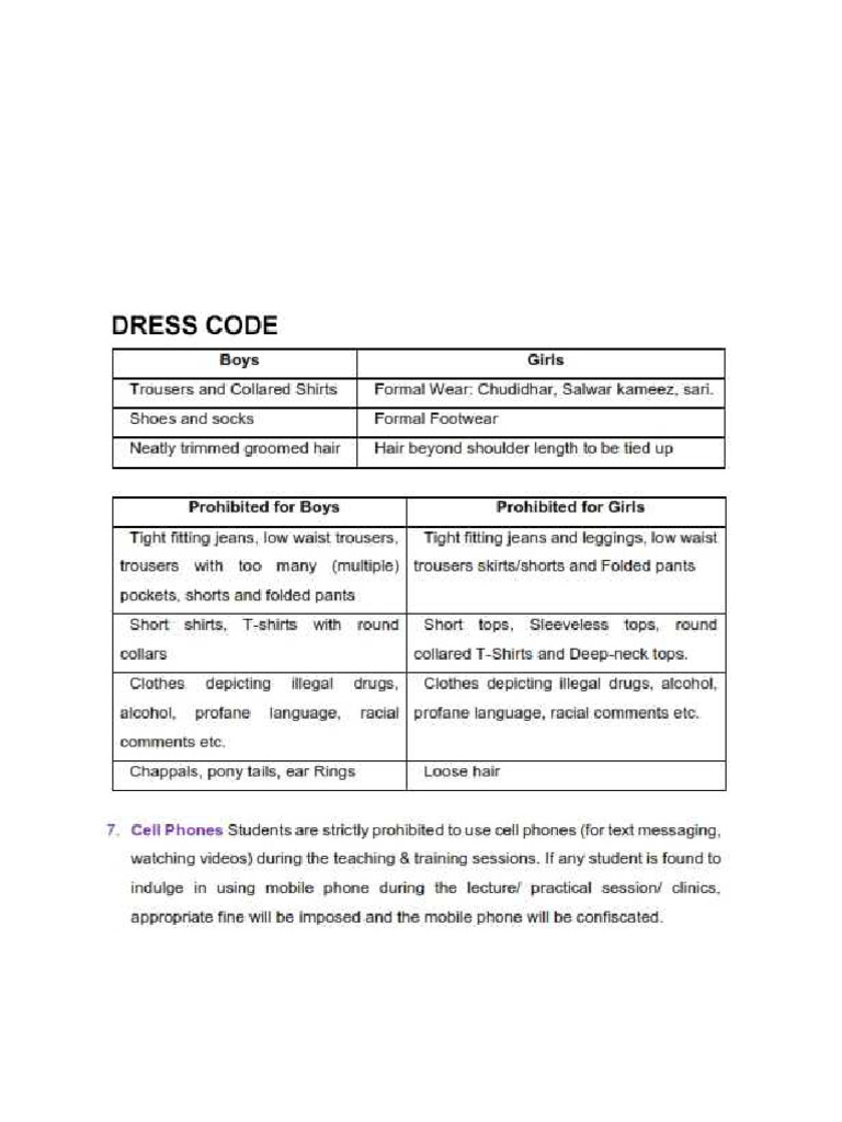 Dress Code | PDF