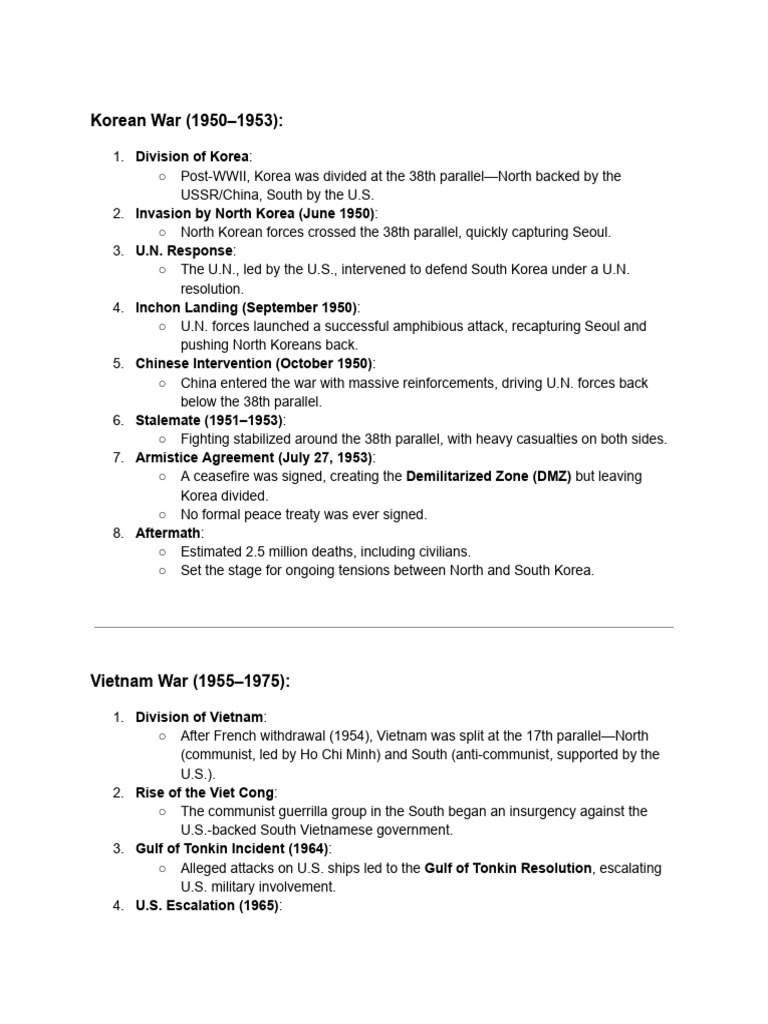 Vietnam & Korean Wars | PDF | Korean War | Viet Cong