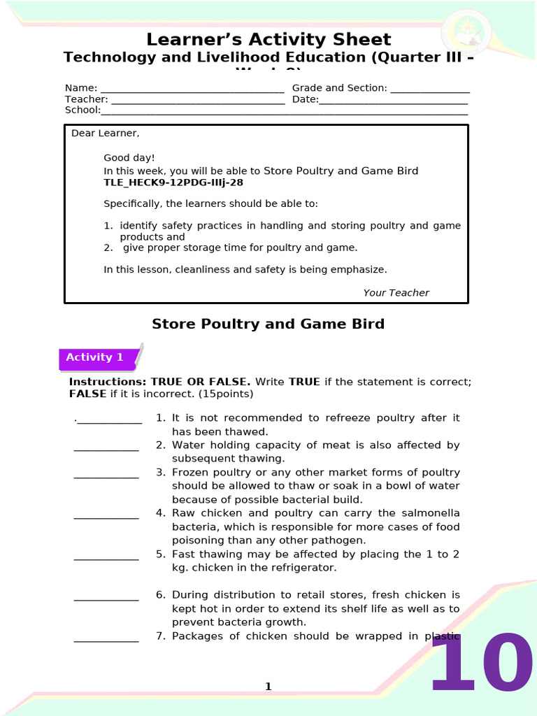 NCAE review for 2025 2026 grade 10 | PDF | Shelf Life | Refrigerator