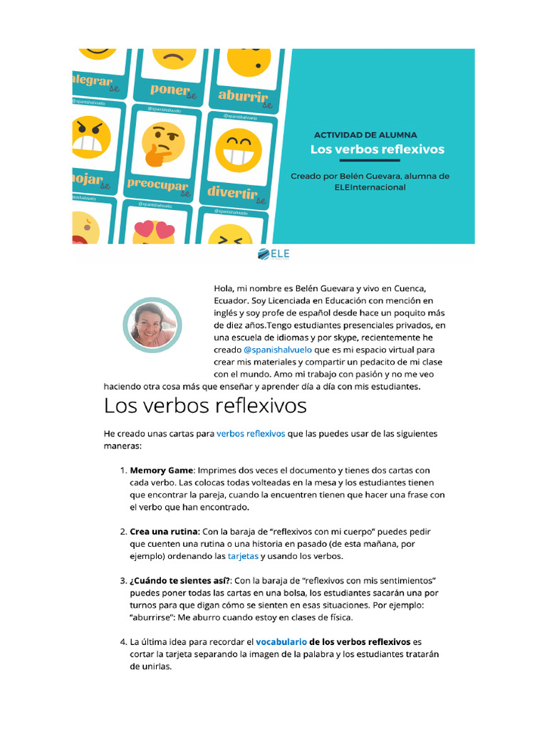 Verbos Reflexivos en Español | PDF