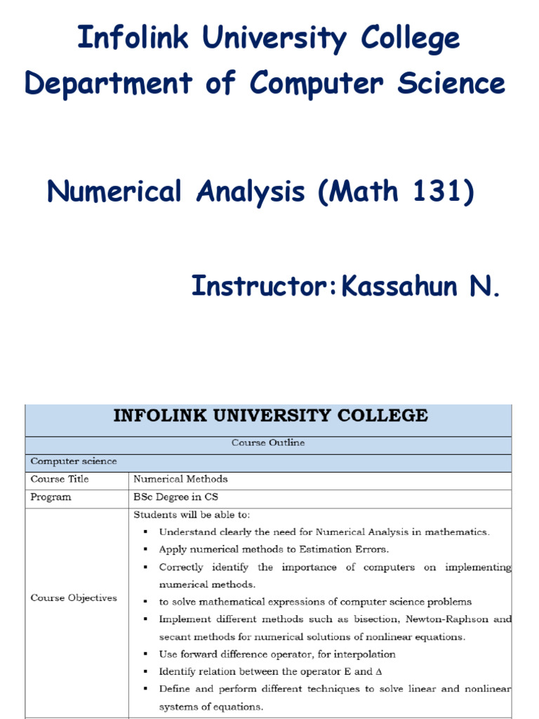 Applications of Numerical Analysis in CS | PDF | Numerical Analysis ...