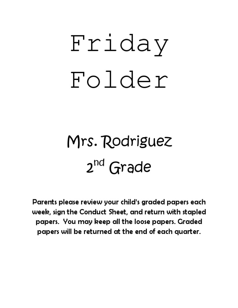 Friday Folder Cover Sheet | PDF | Career & Growth | Home & Garden