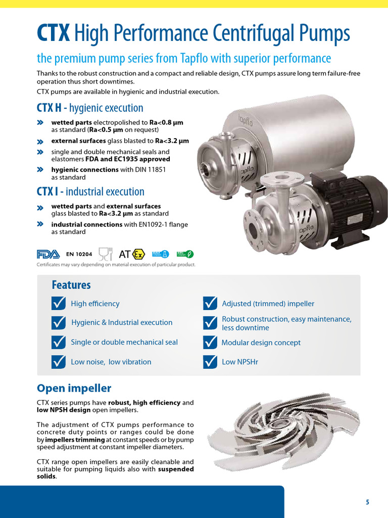 CTX High Performance Centrifugal Pumps | PDF