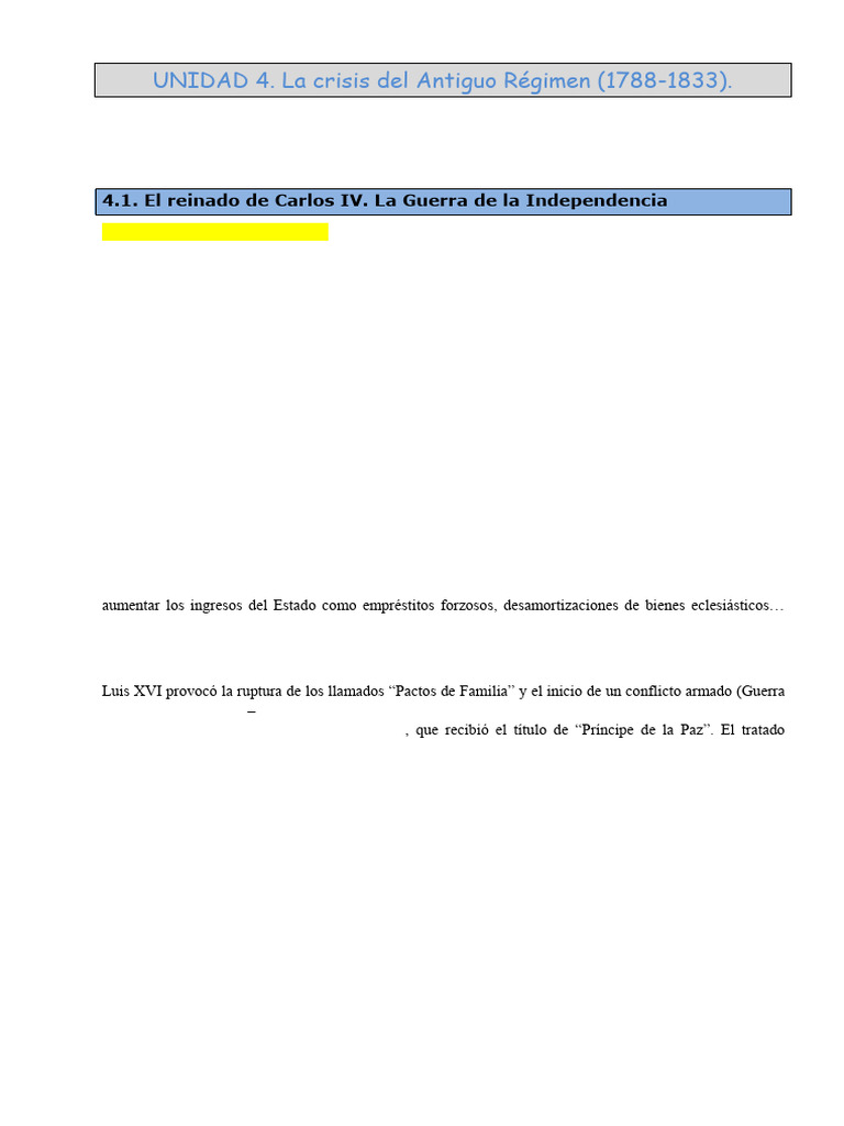 Ud 4 crisis Antiguo Régimen | PDF | Cortes Generales | Guerra peninsular