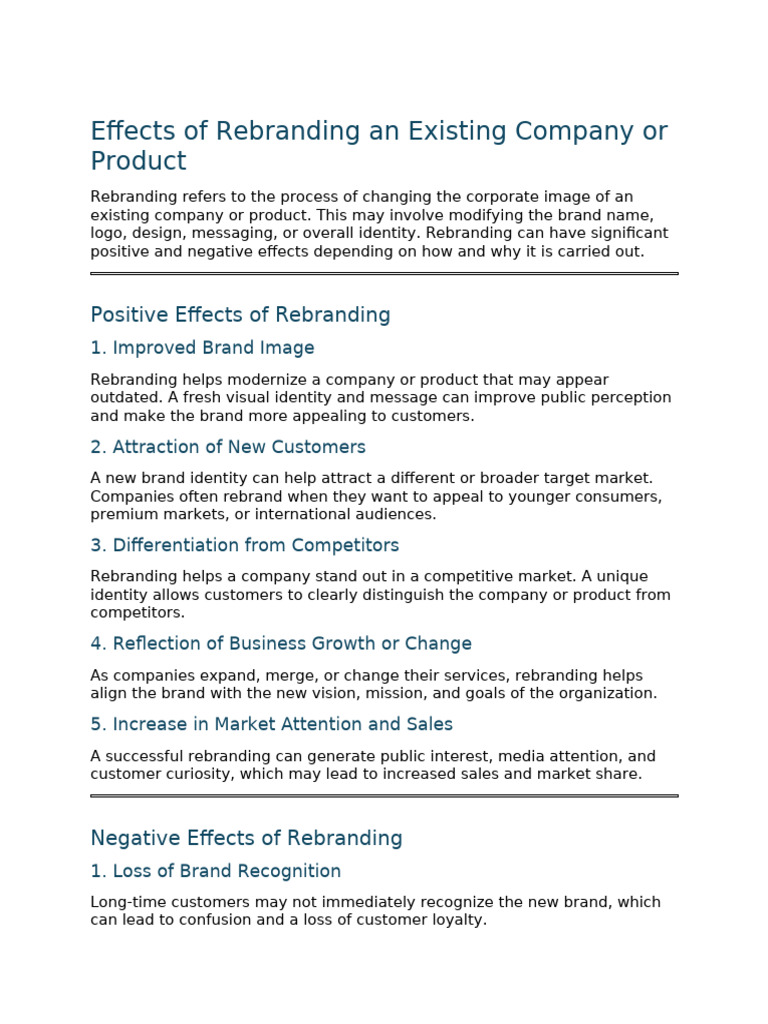 Impact of Rebranding on Companies | PDF | Brand | Brand Management