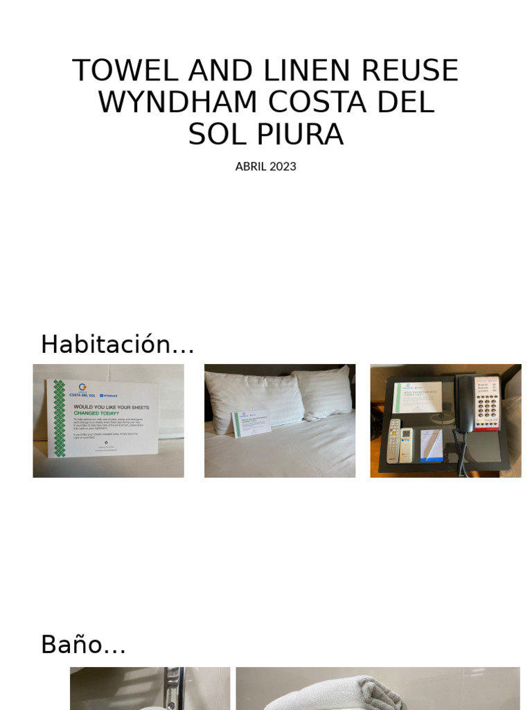 Towel and Linen Reuse Wcds Piura Abril2023 | PDF