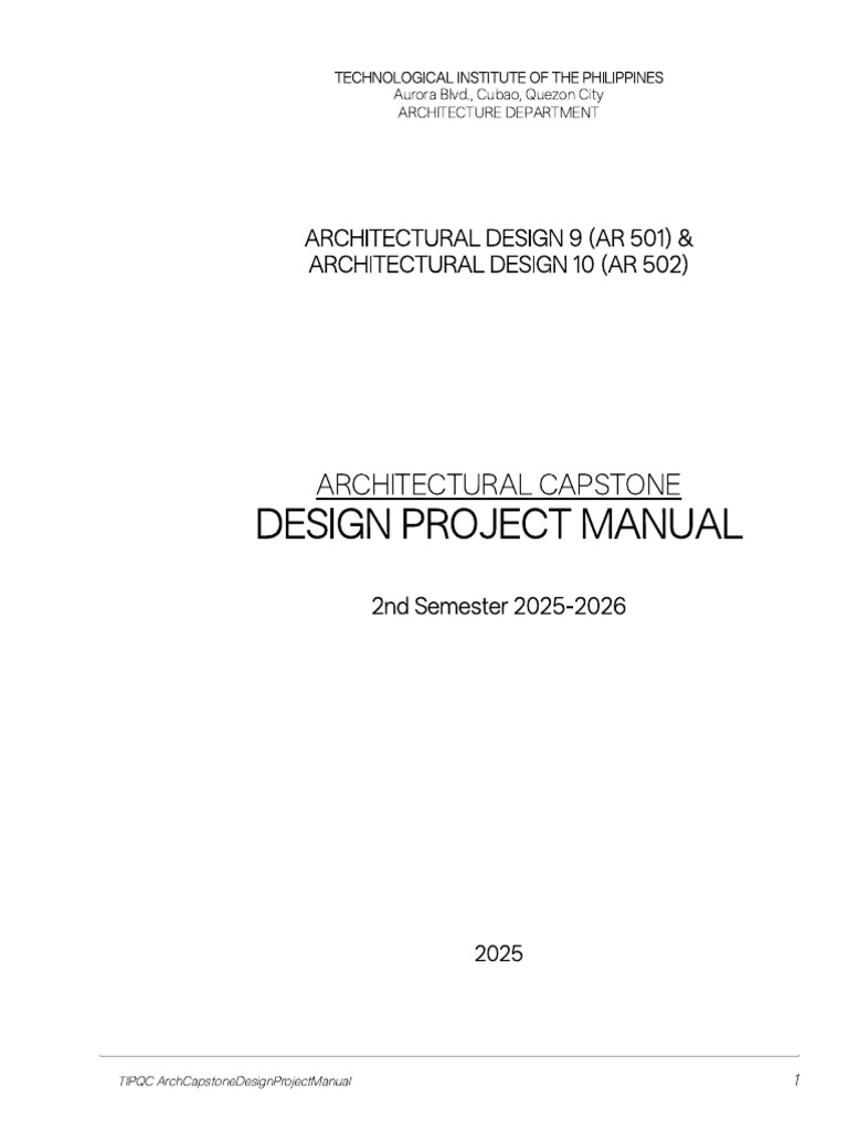 TIPQC Architectural Capstone Manual | PDF | Utopia | Sustainability