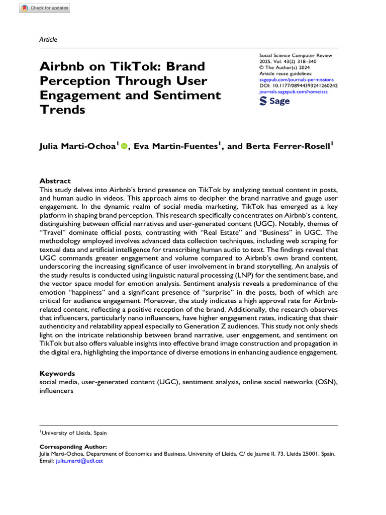 Marti Ochoa Et Al 2024 Airbnb On Tiktok Brand Perception Through User ...