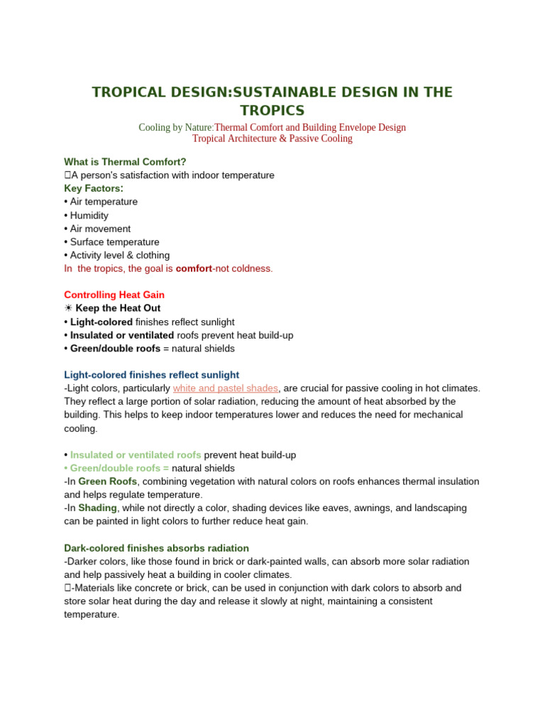 Tropical Design Sustainable Design in the Tropics | PDF | Building ...