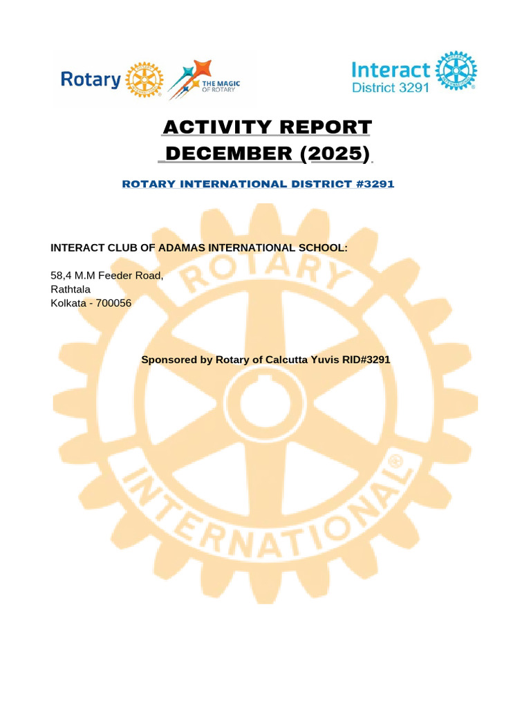 INTERACT CLUB ACTIVITY REPORT DECEMBER (2025) Copy Final | PDF | Christmas