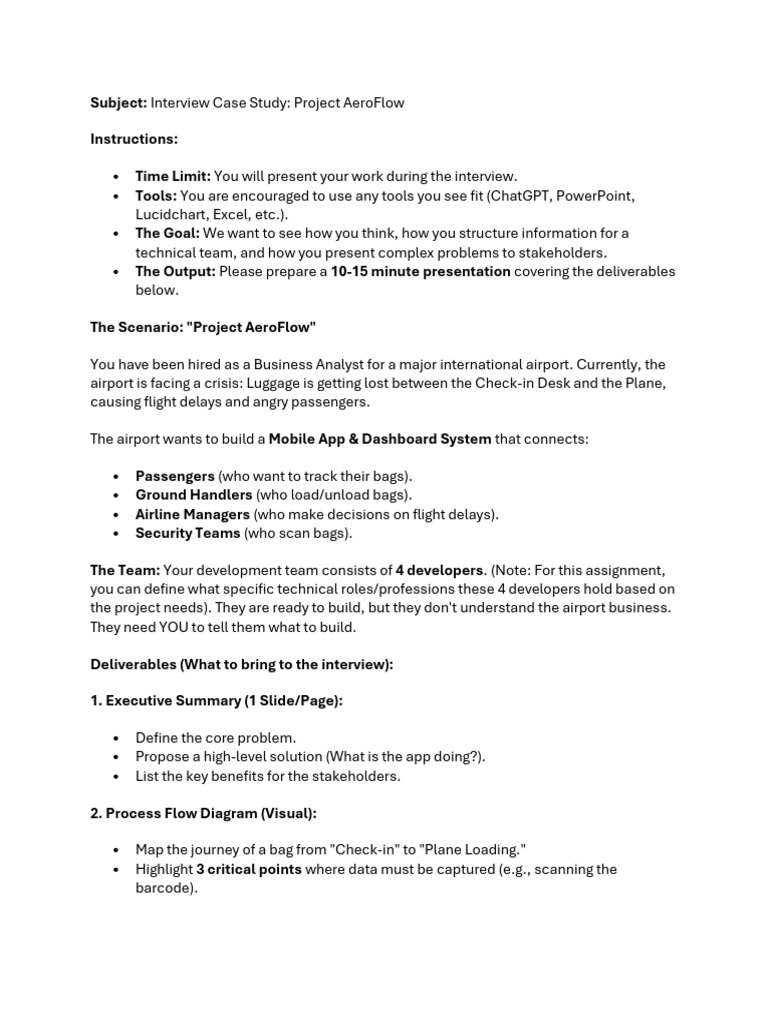 Business Analyst Interview Assignment (1) | PDF