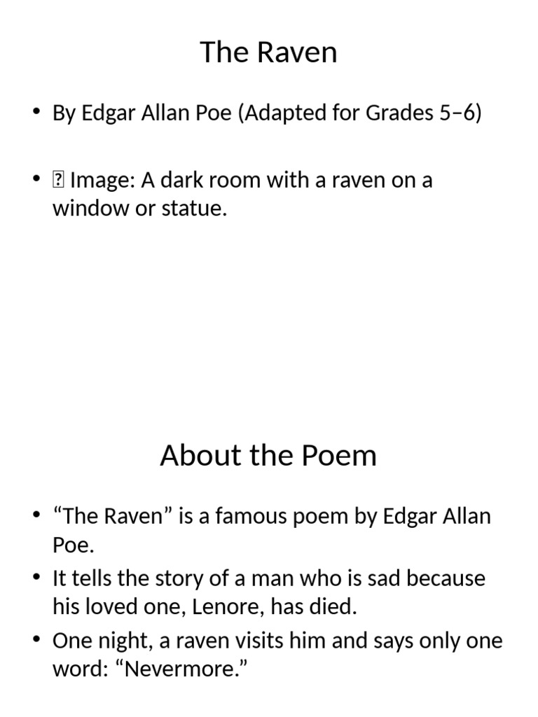 The_Raven_Poe_Grades5_6 | PDF | The Raven