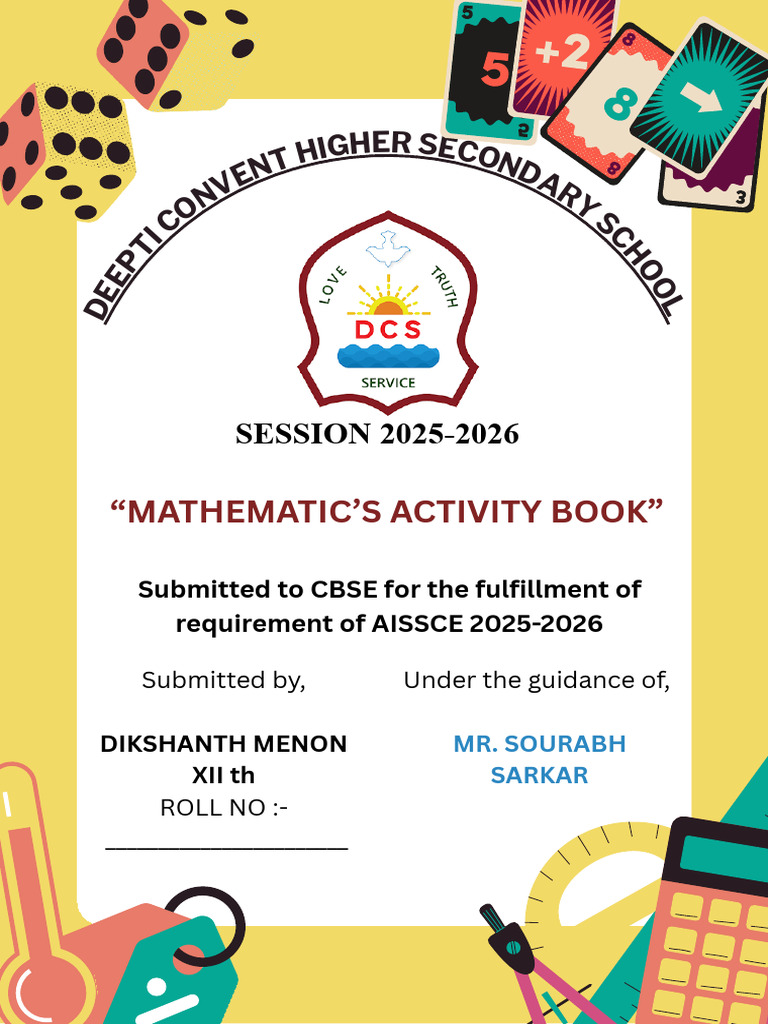 Math Activity Book for CBSE XII 2025-26 | PDF