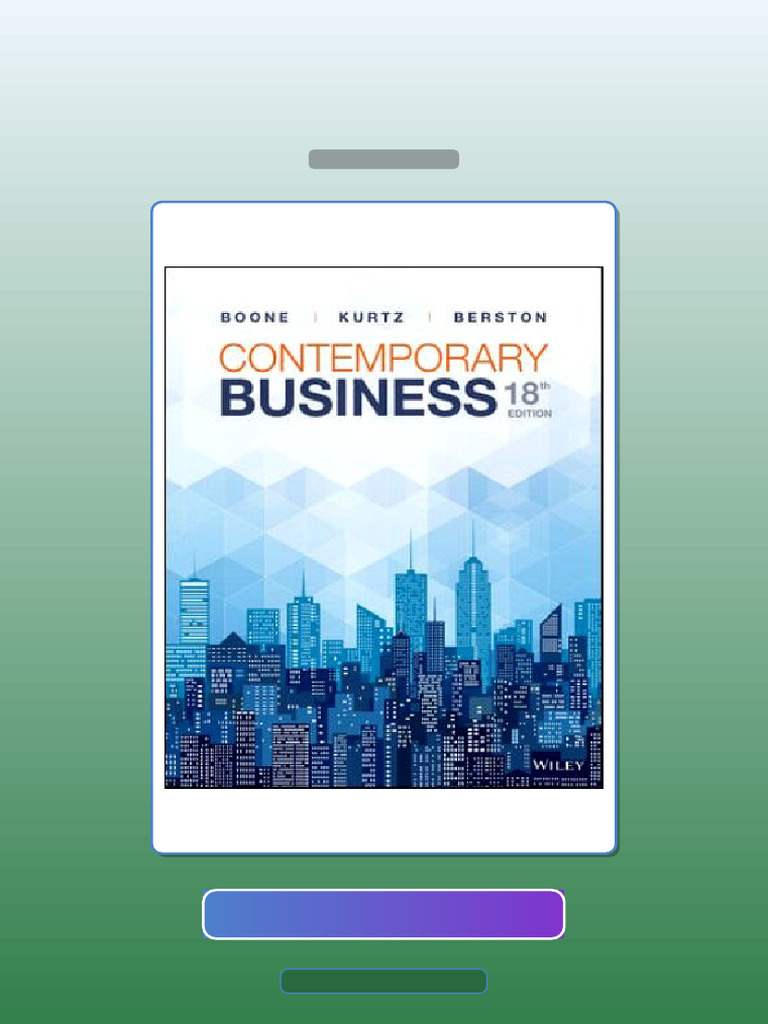 Test Bank for Contemporary Business 18th Edition Louis E Boone David L ...