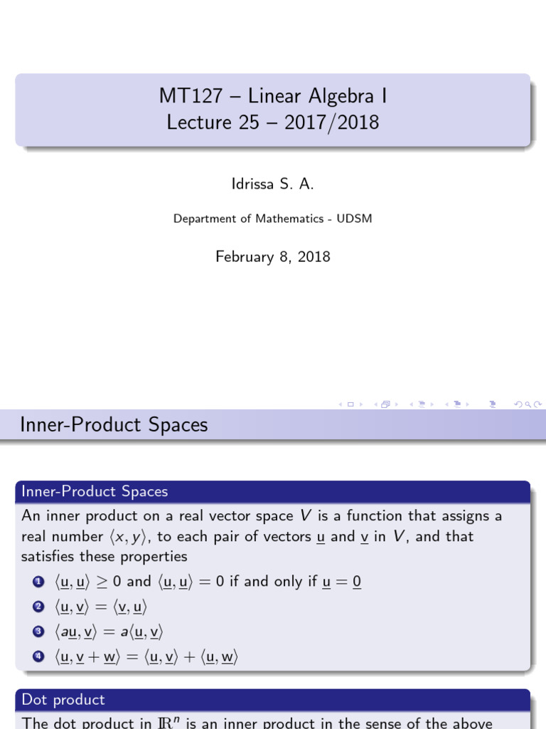 pres_25 | PDF | Basis (Linear Algebra) | Mathematical Physics