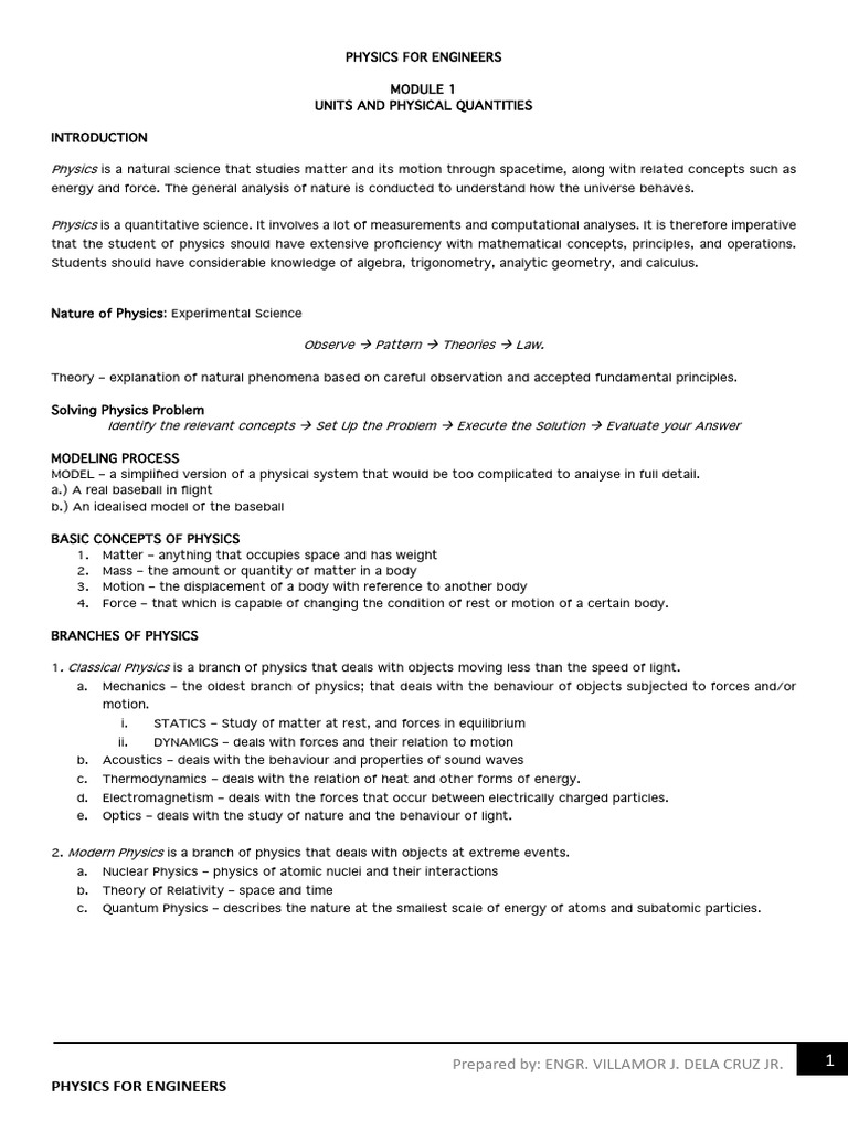 Units, Physical Quantities, & SF | PDF | Physics | Force