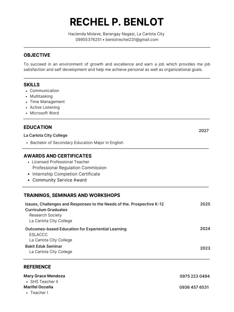 Purple and White Clean and Professional Resume (8.5 x 11 Mailing Label ...