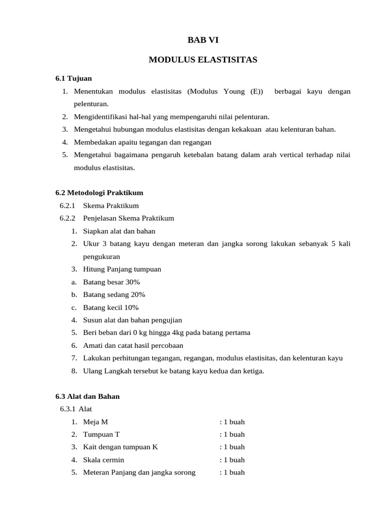 Pengujian Modulus Elastisitas Kayu | PDF