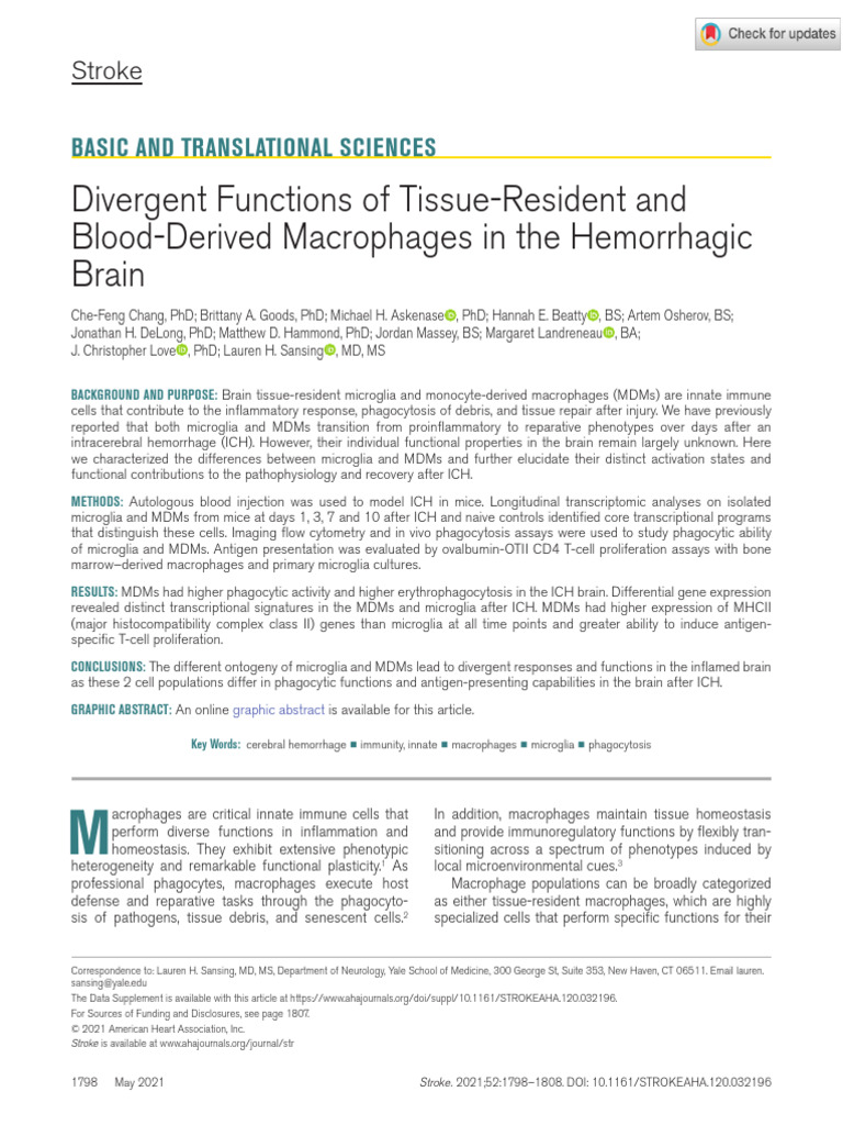 Divergent Functions of Tissue-Resident and Blood-Derived Macrophages in ...