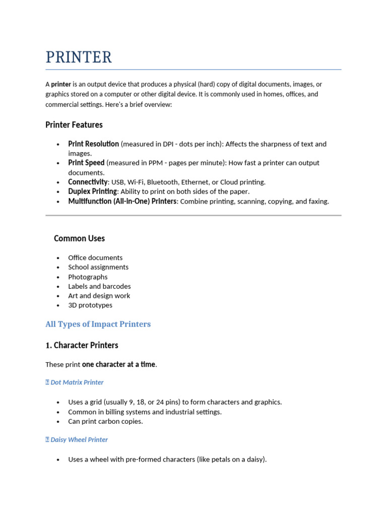 Printer | PDF | Printer (Computing) | Equipment