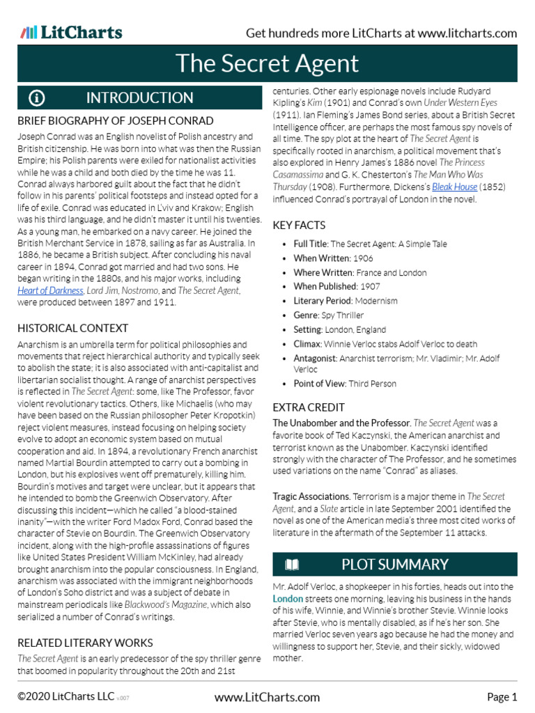 The Secret Agent LitChart | PDF | The Secret Agent