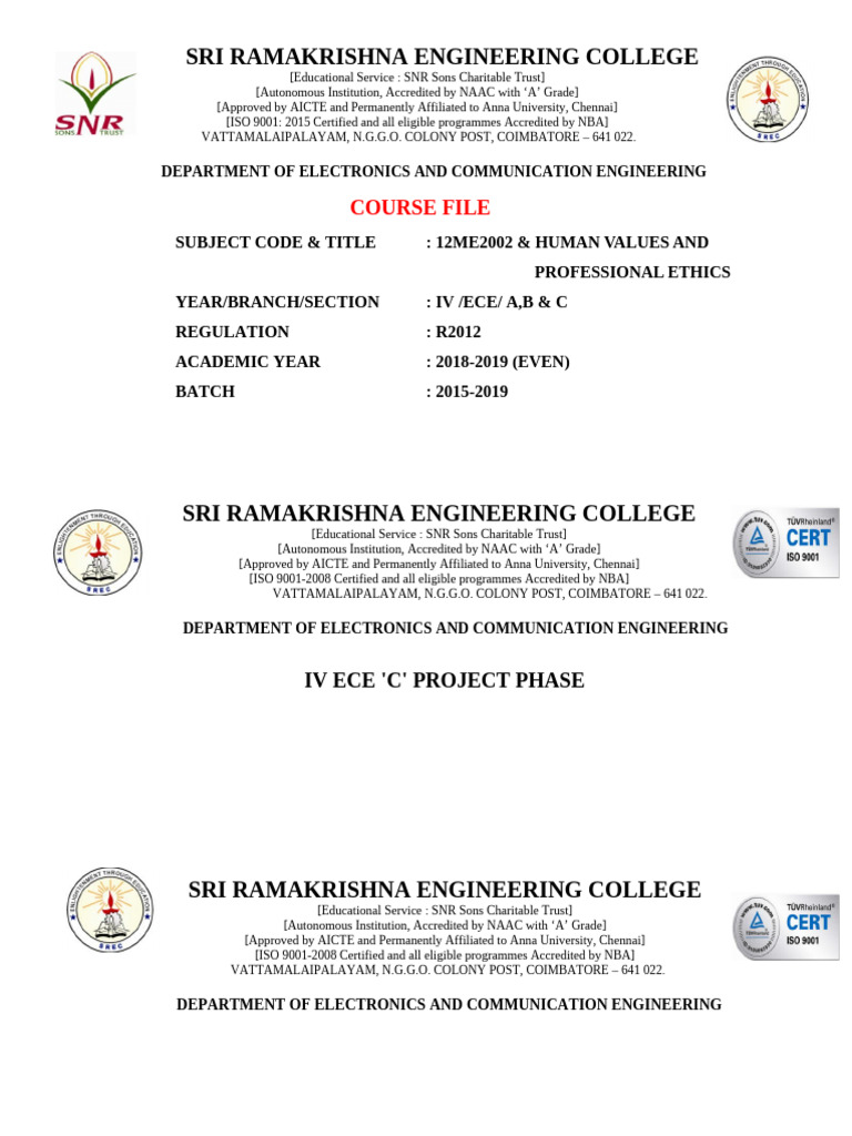 Course Files for ECE Programs 2018-2023 | PDF | Higher Education ...