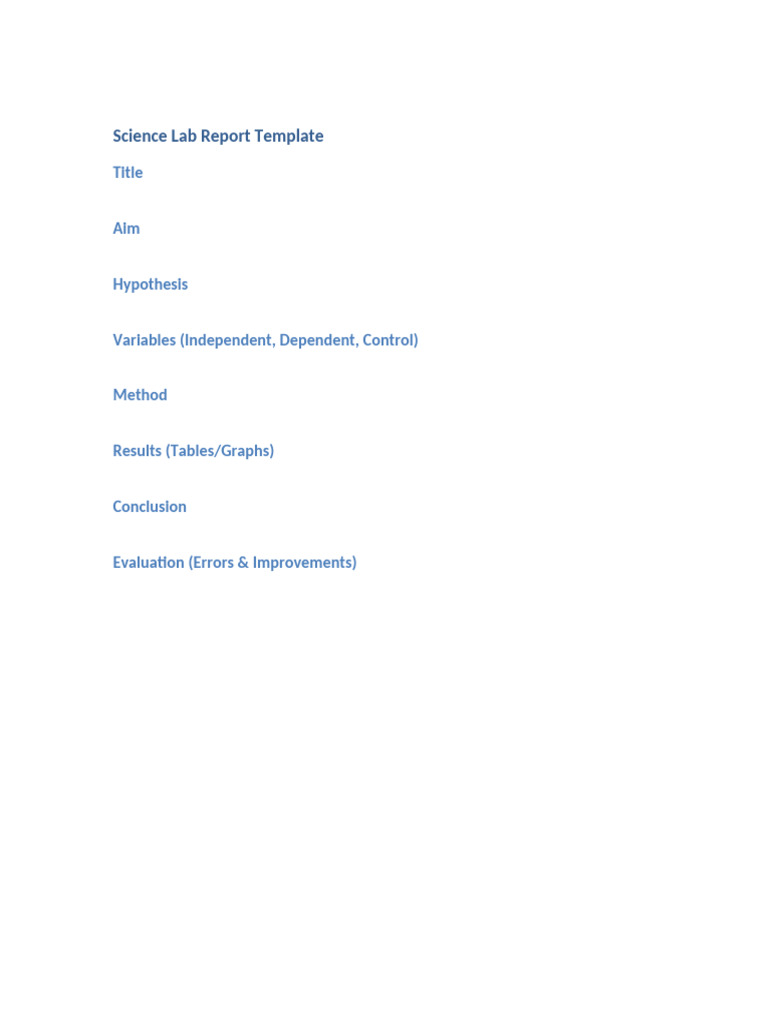 Science Lab Report Template (1) | PDF
