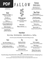 Fallow Restaurant Menu Overview | PDF | Sauce | Pickling
