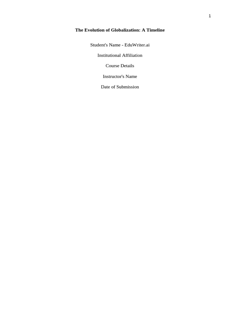Globalization Evolution Timeline | PDF | Globalization | Economies