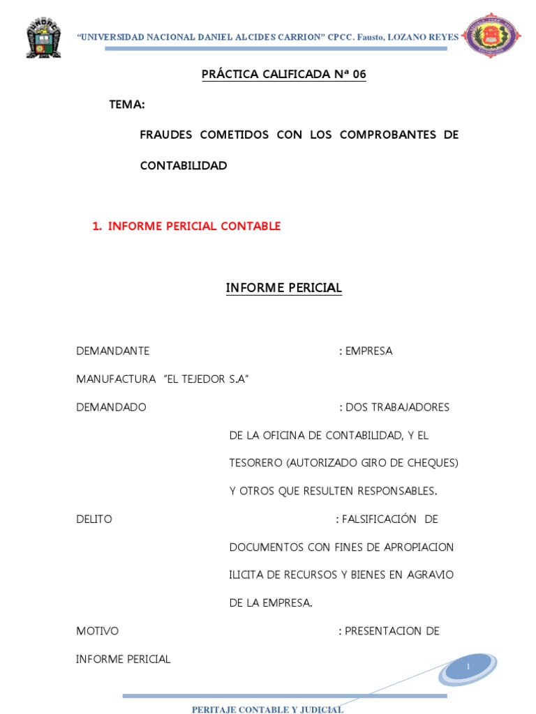 INFORME PERICIAL.docxnª6 | Contador | Contabilidad