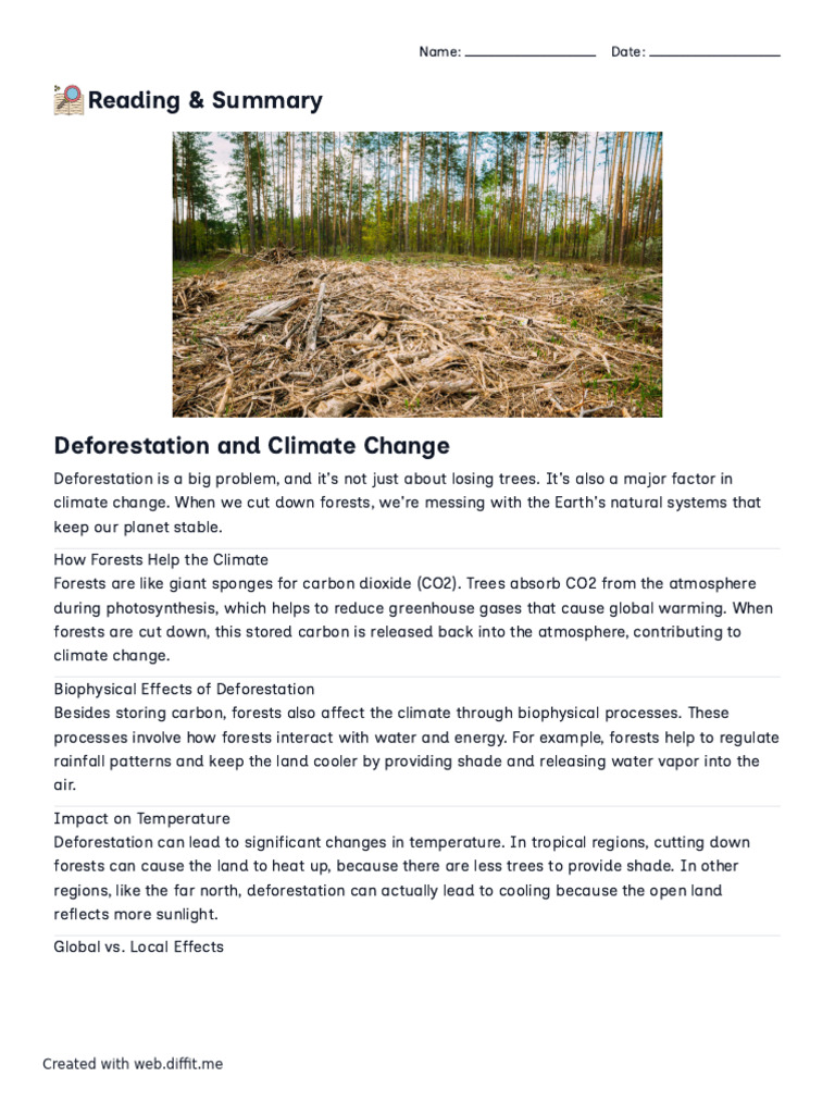 Deforestation and Climate Change 2 | PDF | Climate Change | Deforestation