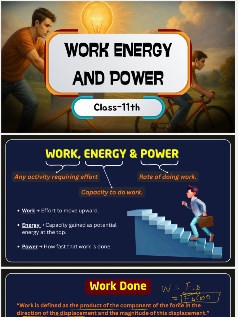 One Shot - Work, Energy and Power Class 11th (Prashant Kirad) | PDF