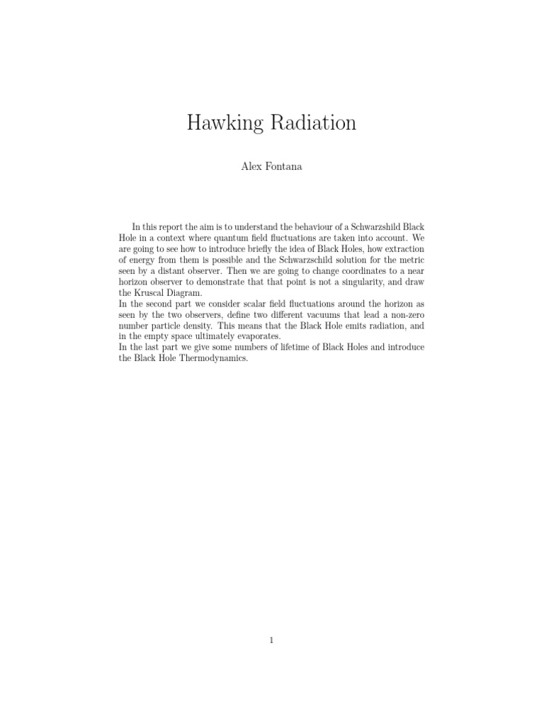 Understanding Hawking Radiation | PDF | Black Hole | Event Horizon