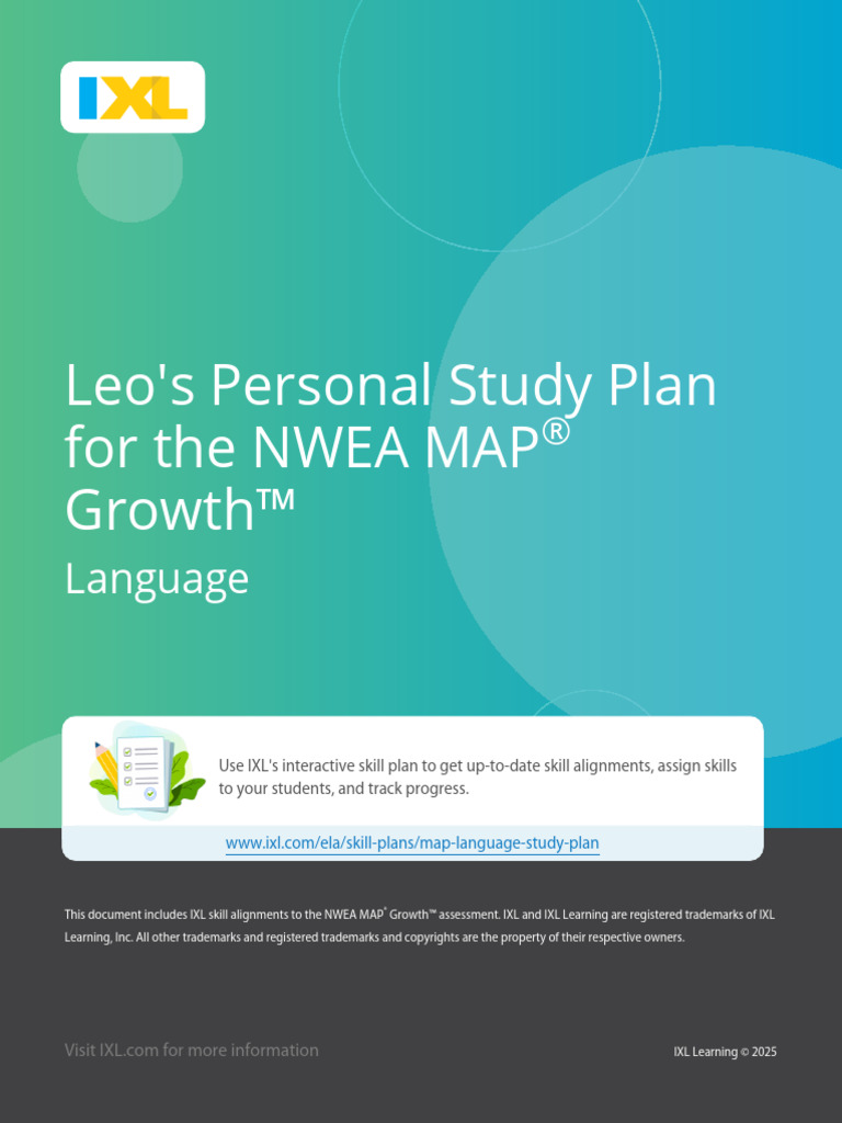 Leo's NWEA MAP Language Study Plan | PDF | Adjective | Pronoun