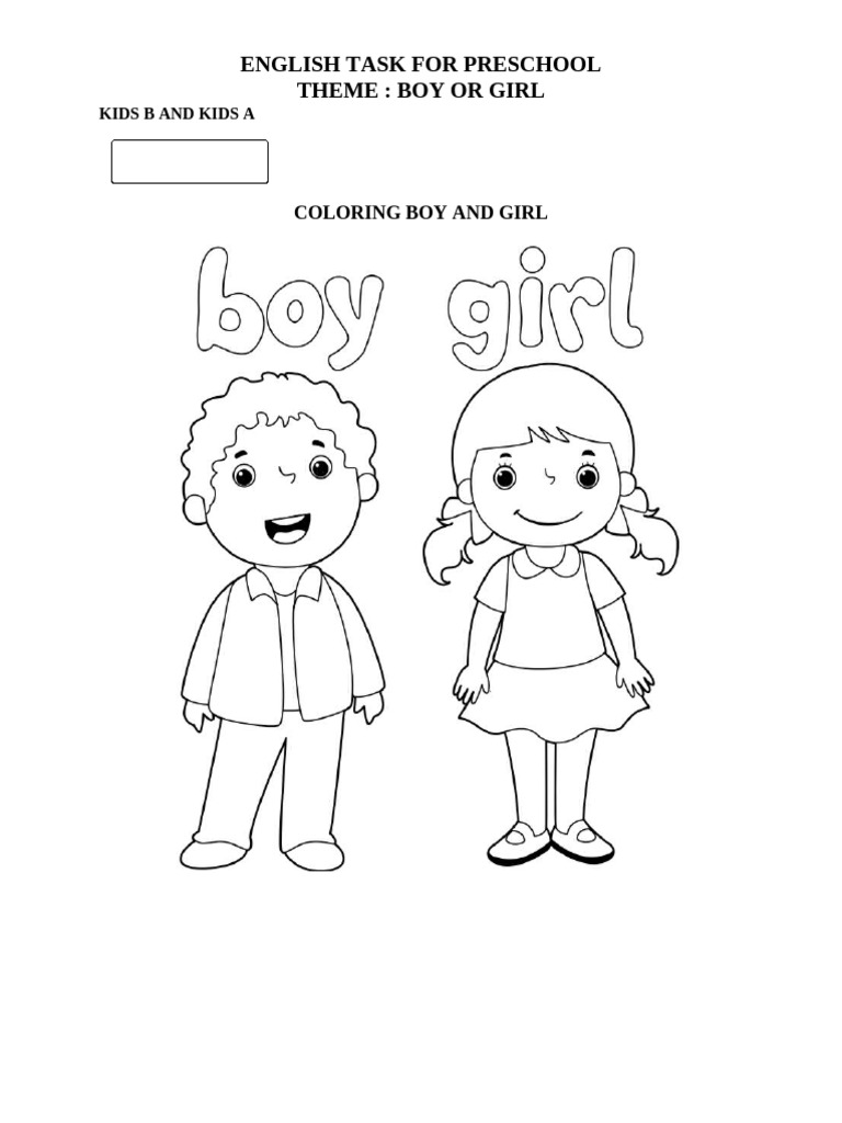 Preschool English Task: Boy or Girl | PDF
