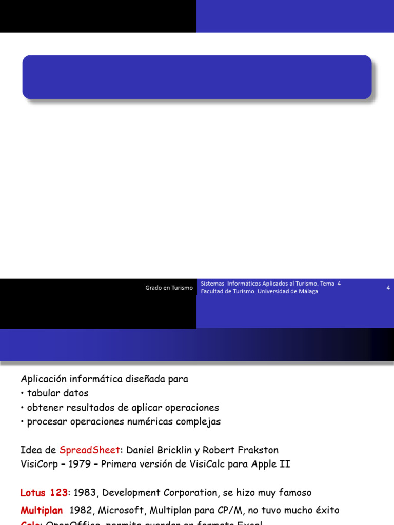 Tema 4. Hojas de cálculo | PDF | Informática